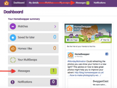 How to: Use the HomeSwapper messaging function - HomeSwapper